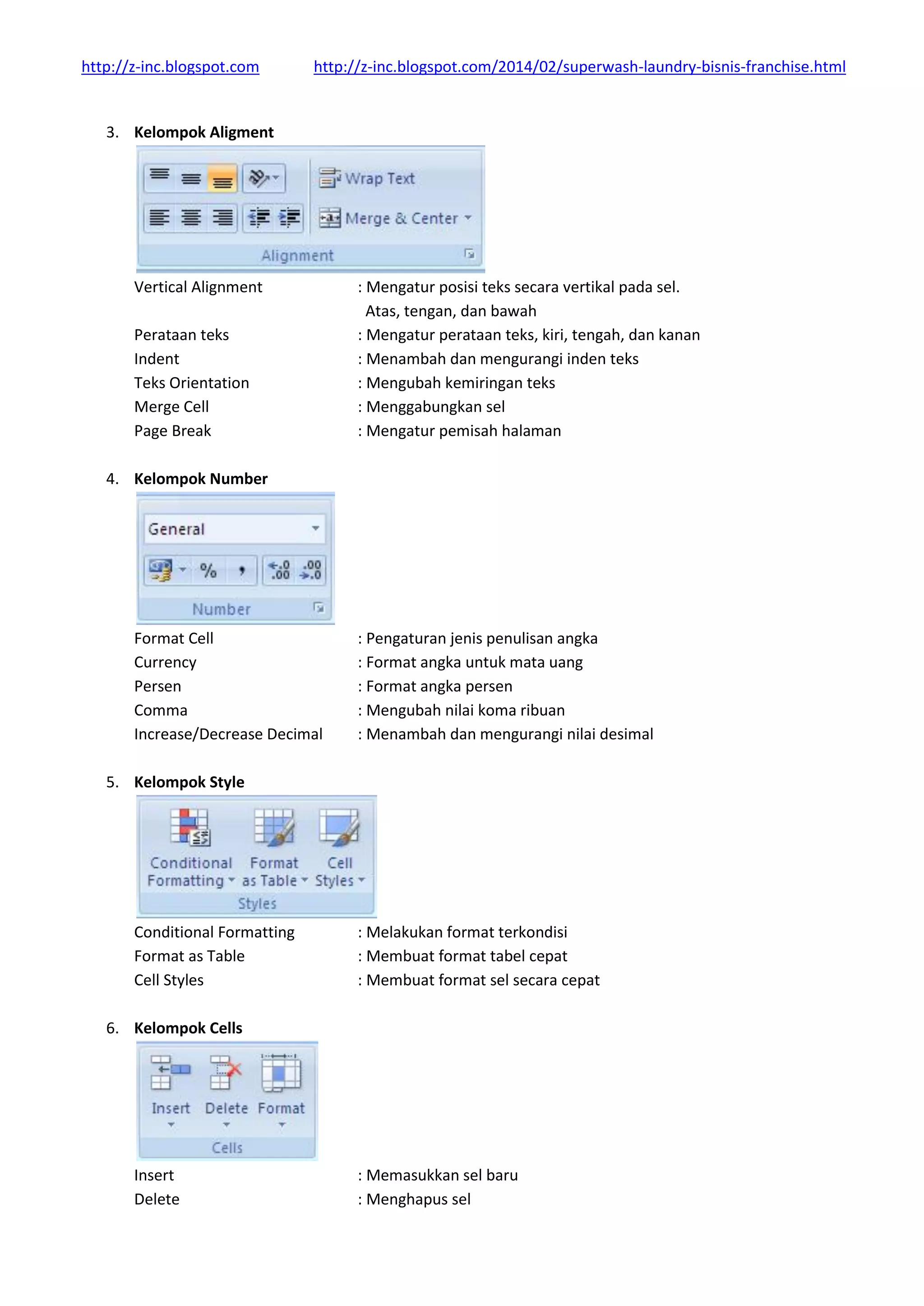 Fungsi menu dan icon pada microsoft excel 2007 | PDF