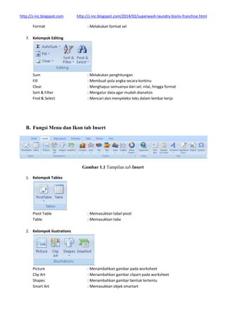 Fungsi menu dan icon pada microsoft excel 2007 | PDF