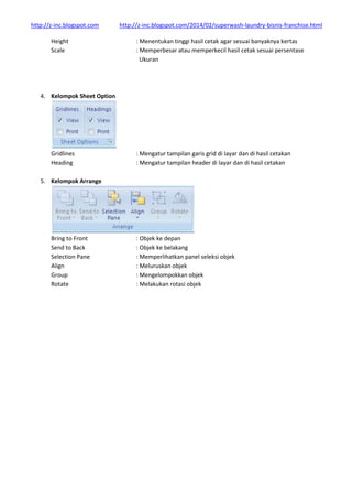 Fungsi menu dan icon pada microsoft excel 2007 | PDF