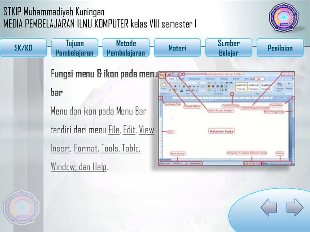 Fungsi menu dan ikon pada menu bar | PPTX