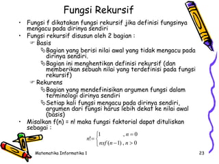 fungsi matematika informatika oleh dosen nandy | PDF