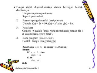 fungsi matematika informatika oleh dosen nandy | PDF