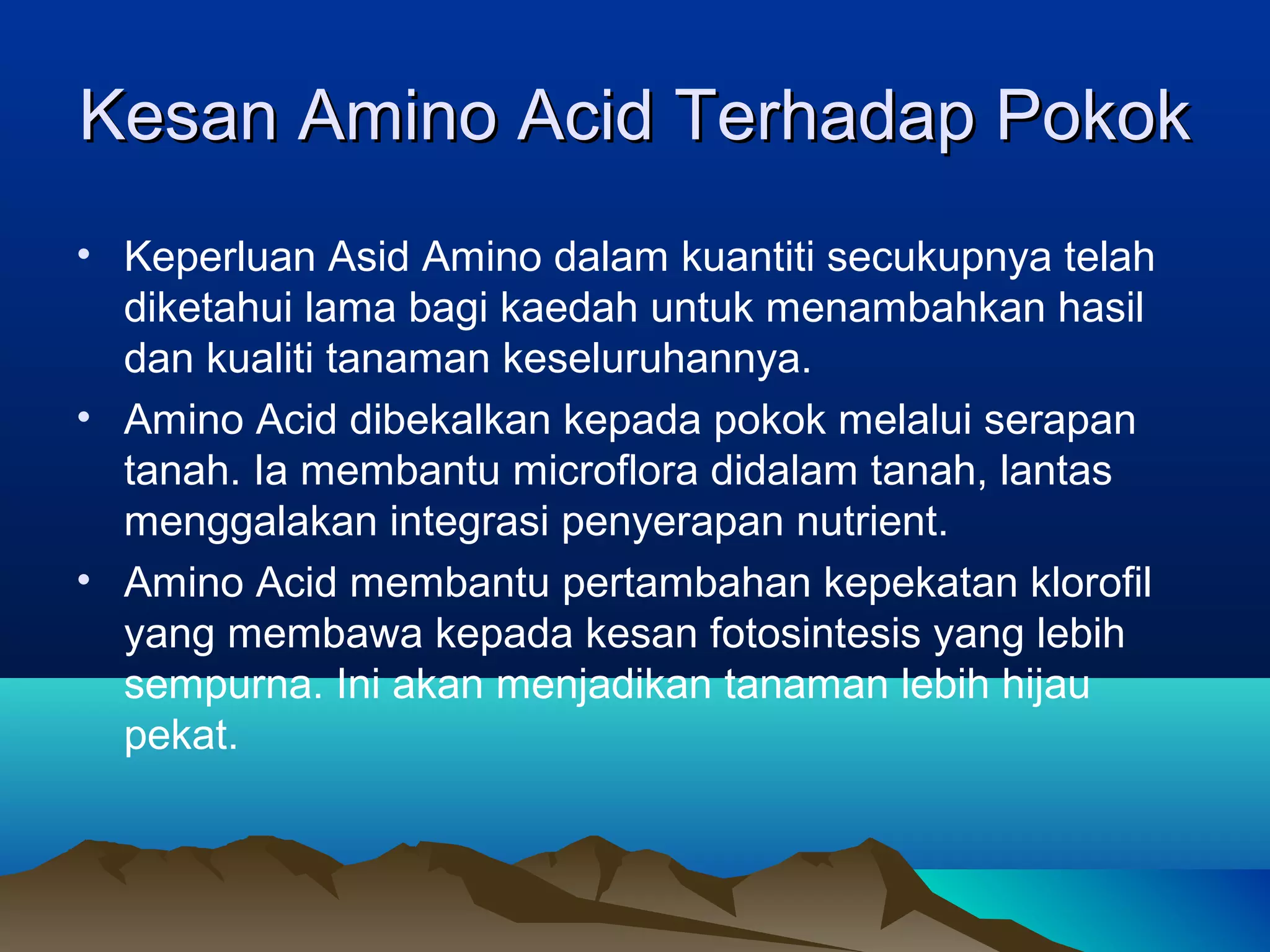 Fungsi nutrient asid amino baja foliar taaveekun | PPT