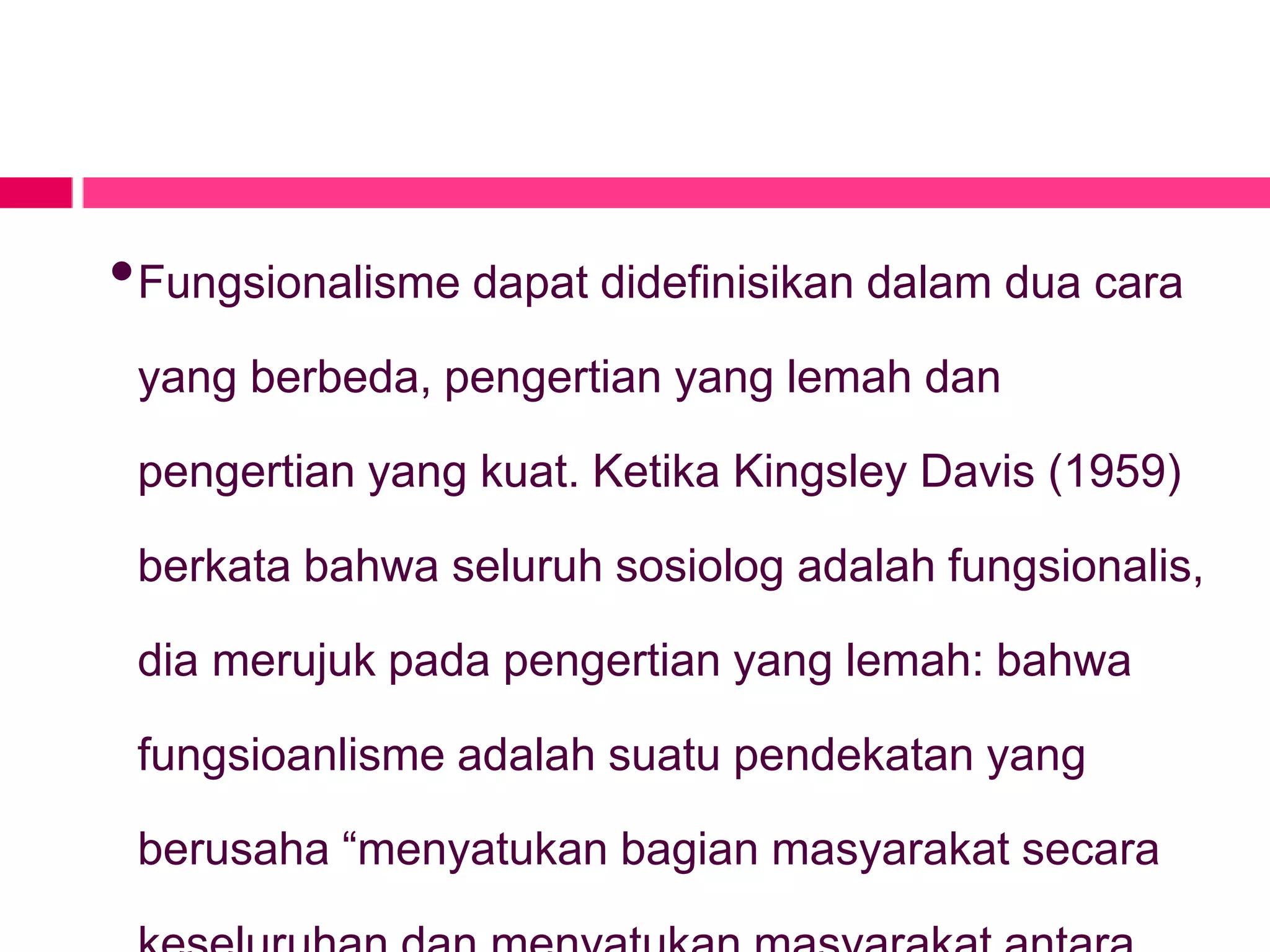 Fungsionalisme struktural emile durkheim dan Auguste Comte | PPTX