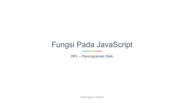 Fungsi pada java script | PPTX