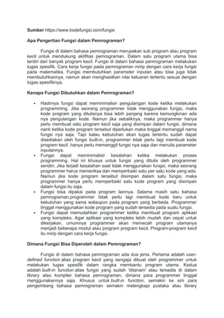 funsi pada php, cara menuliskan fungsi-fungsi | DOCX