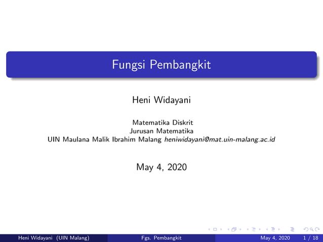Fungsi Pembangkit | PDF