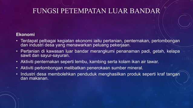 Fungsi petempatan bandar dan luar bandar | PPTX