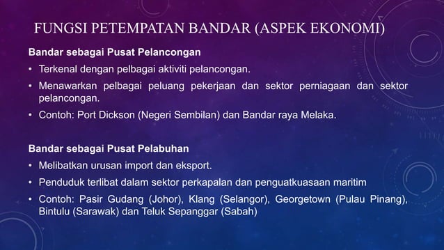 Fungsi petempatan bandar dan luar bandar | PPTX