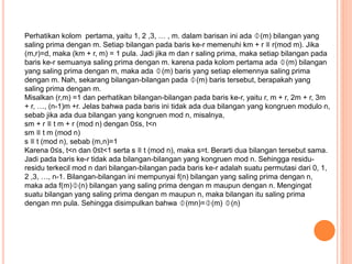 Fungsi phi dan teorema euler | PPTX