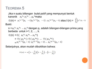 Fungsi phi dan teorema euler | PPTX