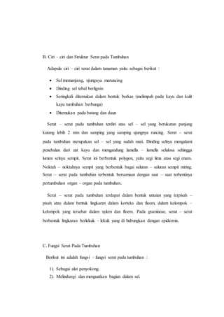 Fungsi serat pada tumbuhan | DOCX