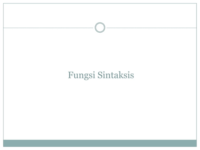 Fungsi sintaksis | PPTX