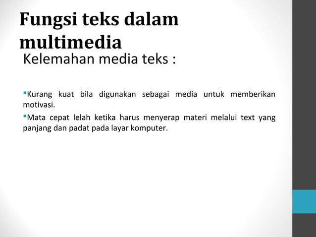 Fungsi teks dalam multimedia | PPT