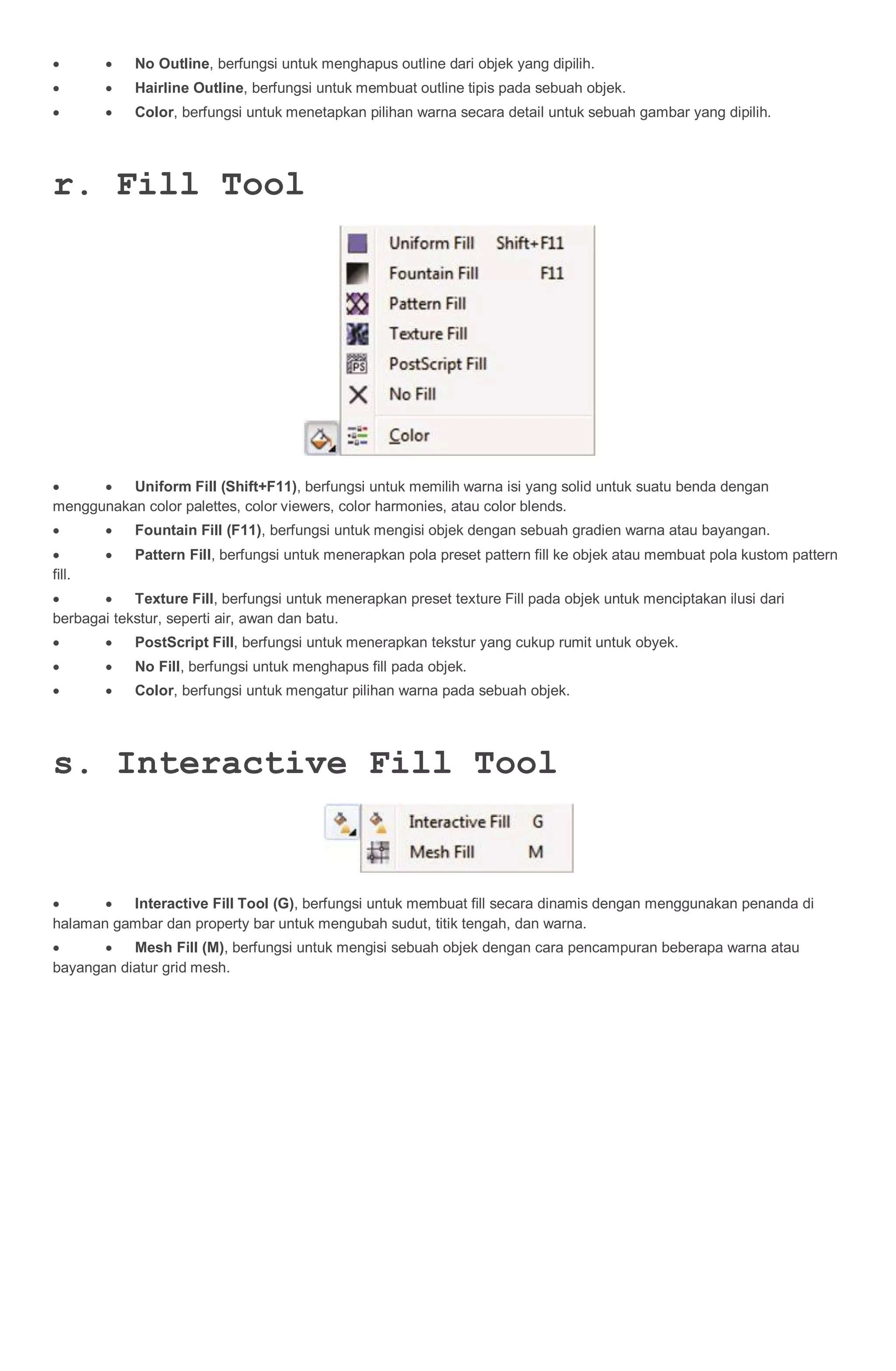 Fungsi tool pada coreldraw | PDF