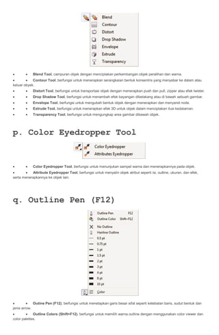 Fungsi tool pada coreldraw | PDF