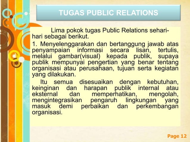 Fungsi, tugas dan tujuan public relation | PPT Fungsi, tugas dan tujuan public relation | PPT