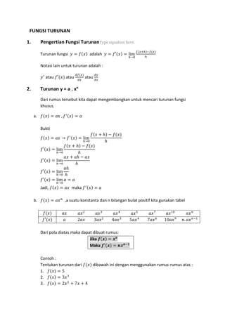 Fungsi turunan | PDF
