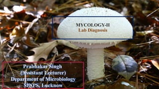 Laboratory Diagnosis of Mycology-II, microscopy, staining, culture, serology and Molecular ...