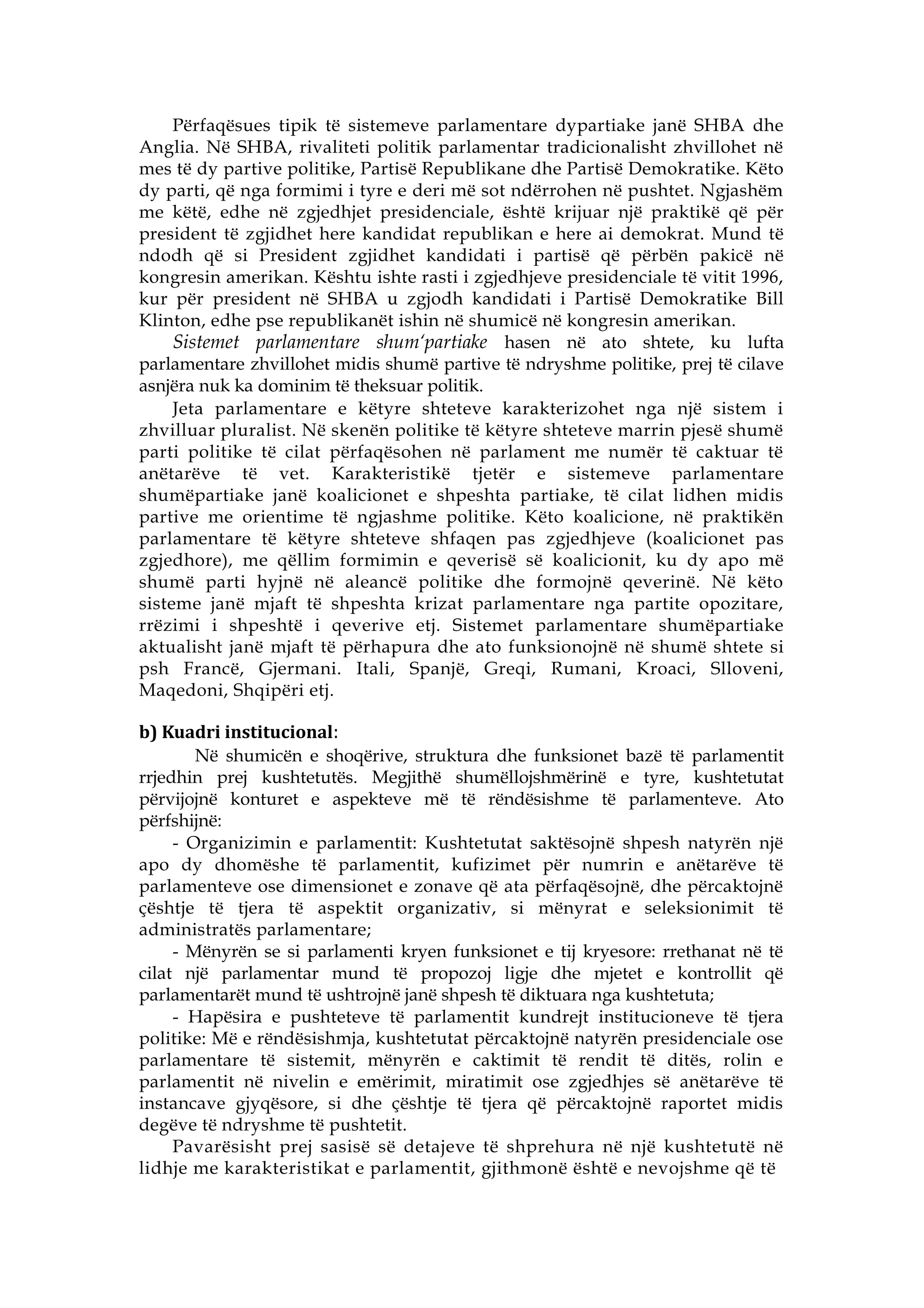 Funksionet dhe struktura e parlamentit | RTF