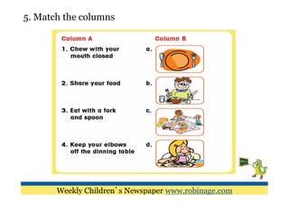 Fun Learning for Kids: Table Manners | PDF