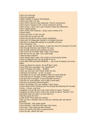 Funny Bumper Sticker Quotes | PDF