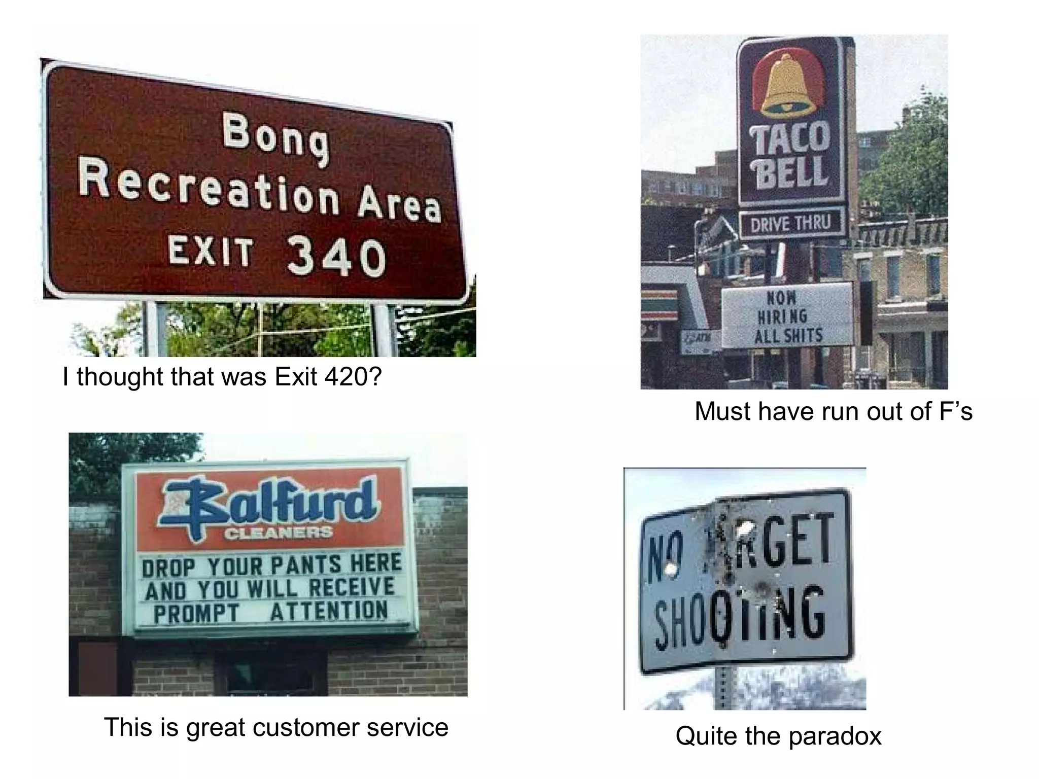 Funny & Humorous Signs | PDF