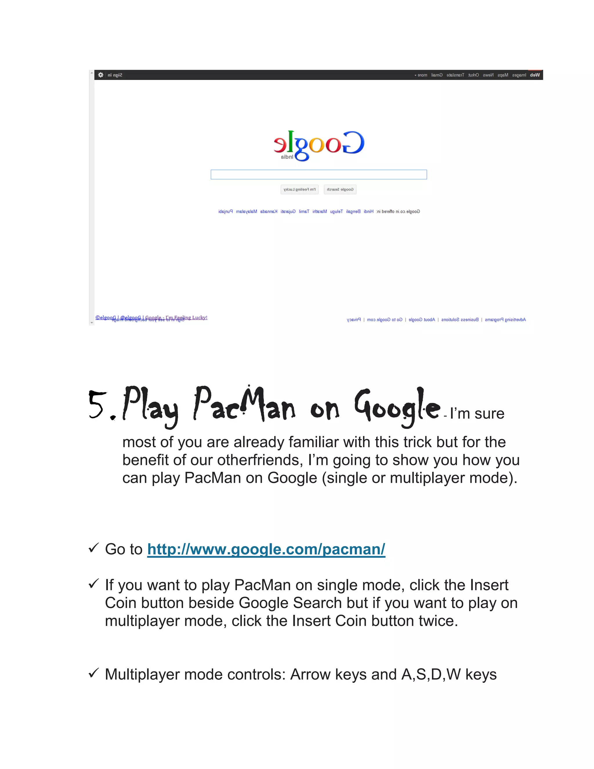 Funny and amazing google tricks | PDF
