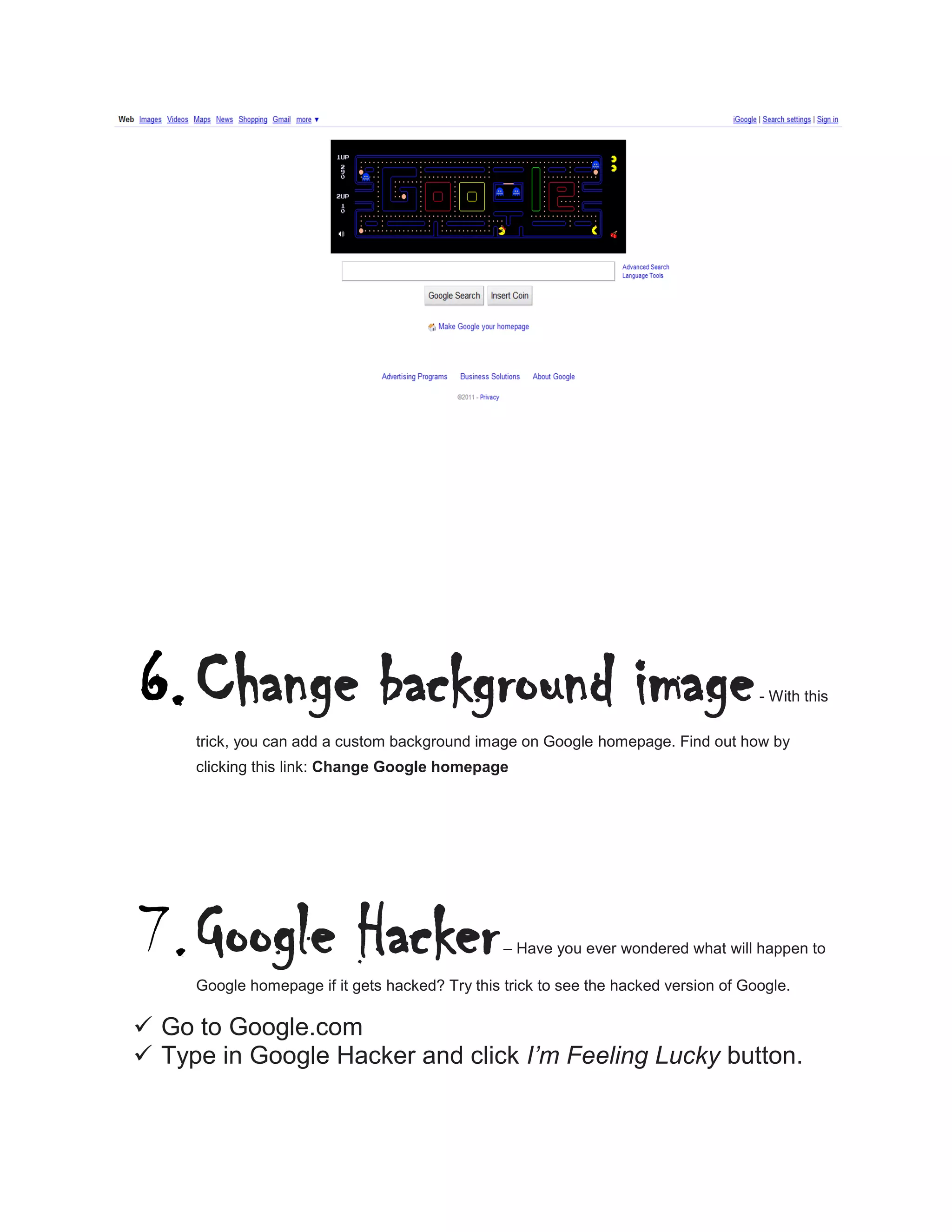 Funny and amazing google tricks | PDF