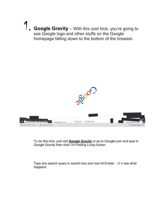 Funny and amazing google tricks | PDF