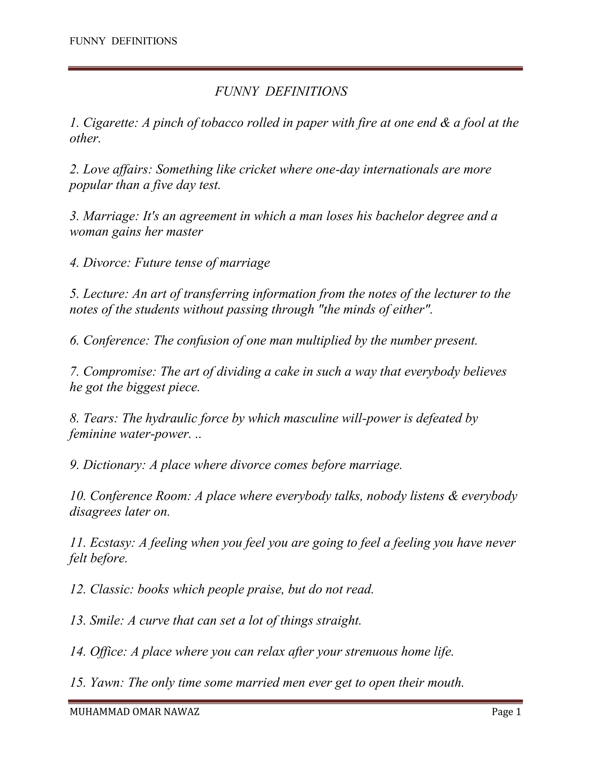 Funny definition | DOCX