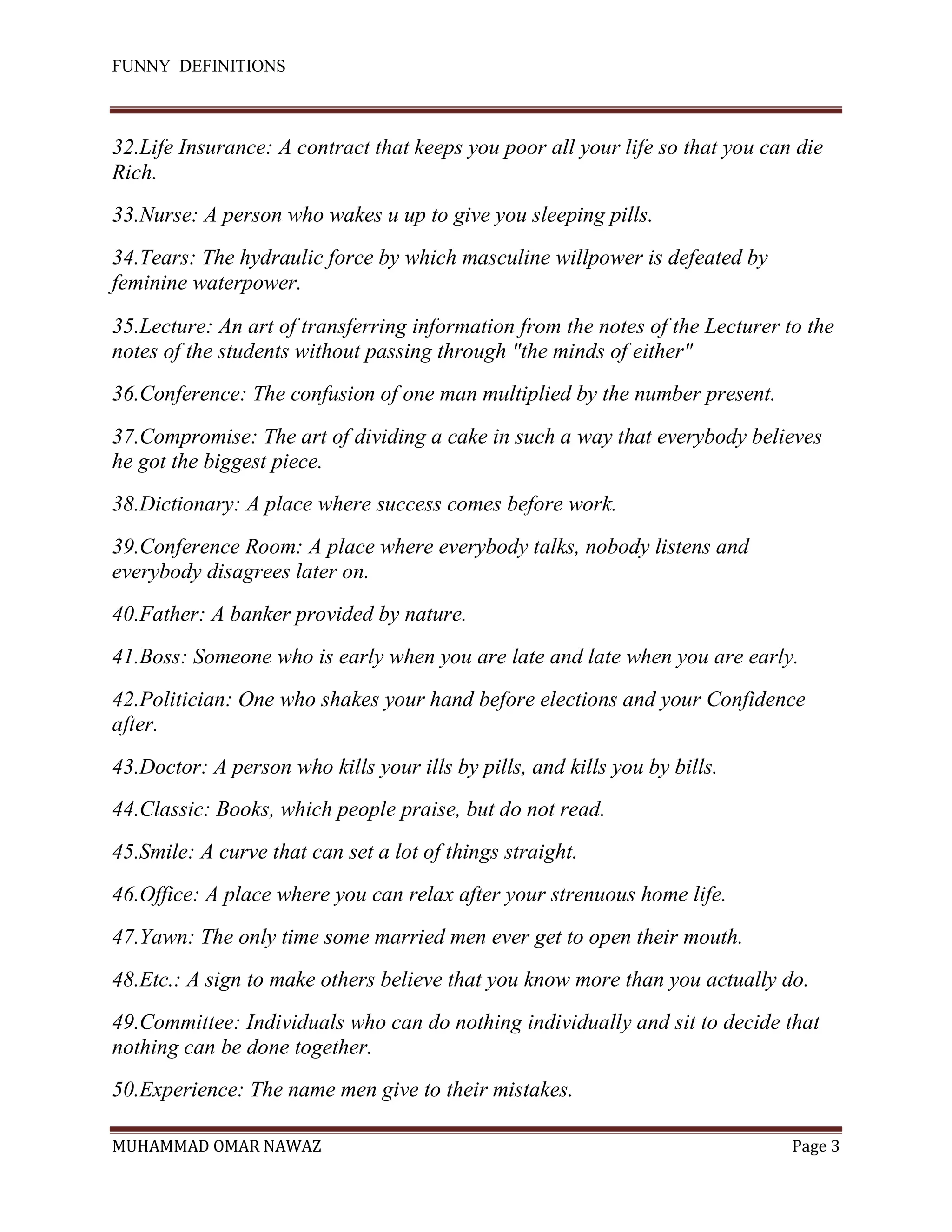 Funny definition | DOCX