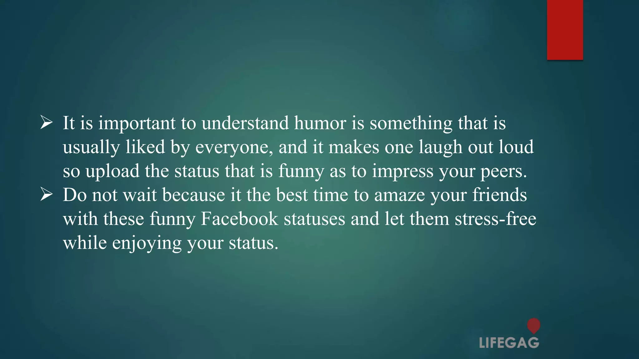 FUNNY FACEBOOK STATUSES | PPTX