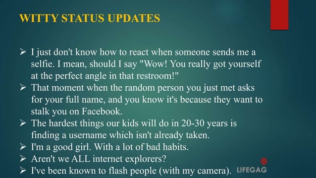 FUNNY FACEBOOK STATUSES | PPT