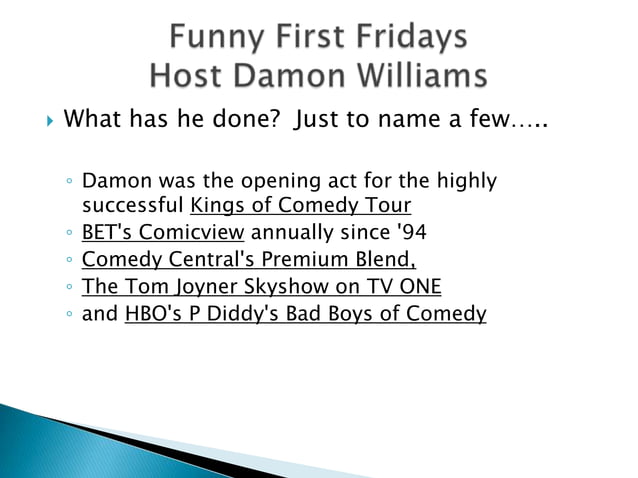 Funny First Fridays Presentation[1] | PPTX | Comedy | Genres