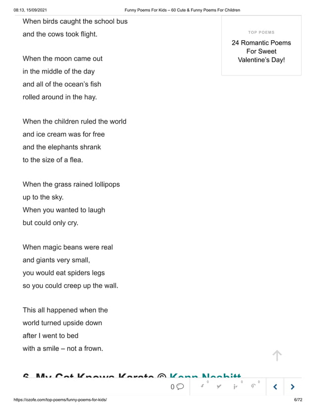 Funny Poems For Kids – 60 Cute & Funny Poems For Children