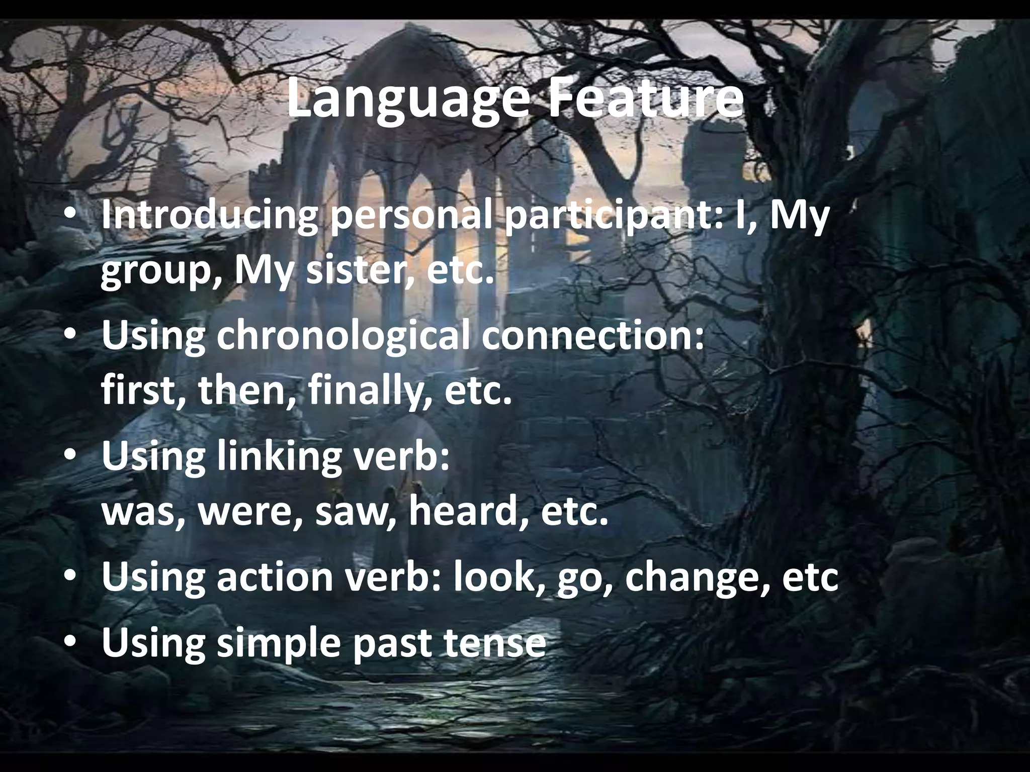 Funny Story / Spoof and Scary Story with Example [ Generic Structure + Language Feature ] | PPTX