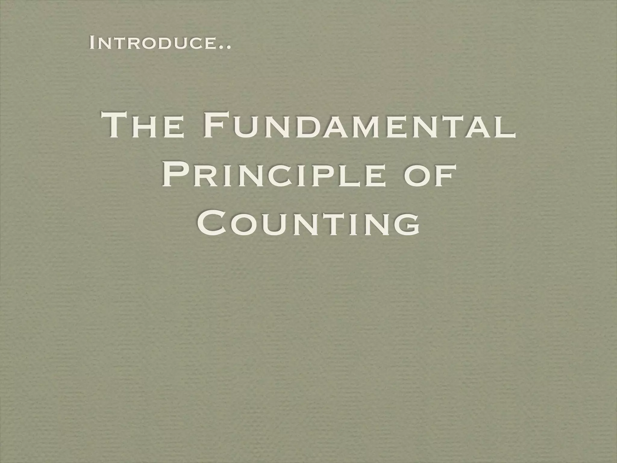 Fundamental Principle of Counting | KEY