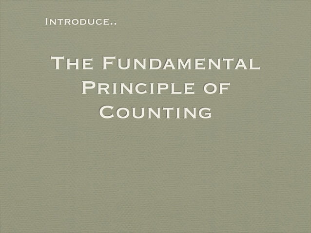 Fundamental Principle of Counting | KEY
