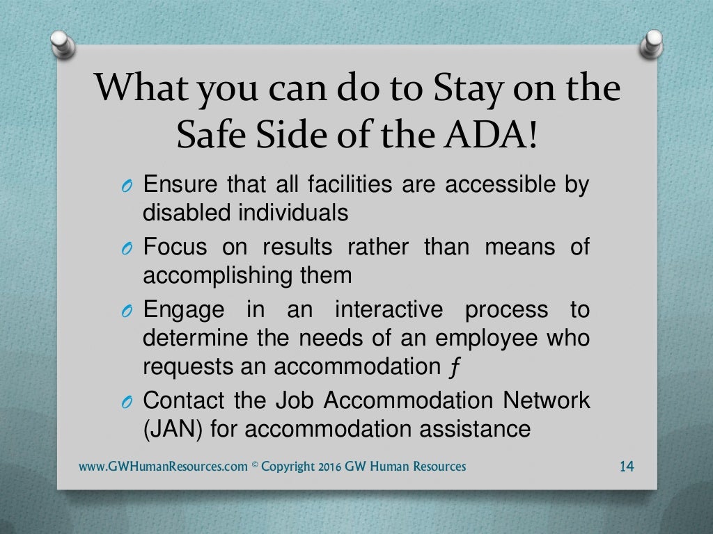 Fun slides Americans with Disabilites Act (ADA) (ADAAA)