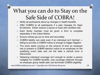 Fun slides Consolidated Omnibus Budget Reconciliation Act (COBRA) | PPT