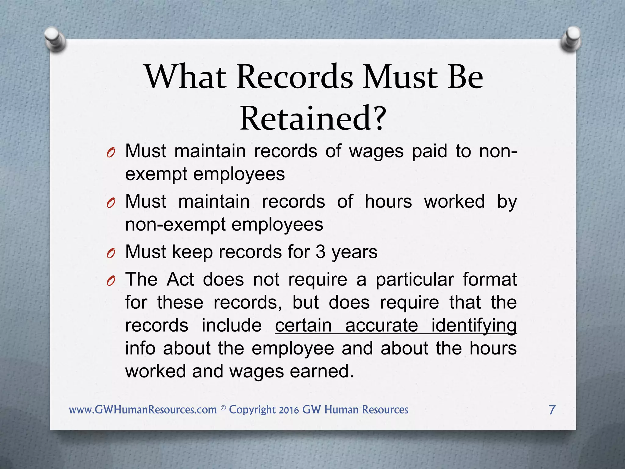 F.U.N. slides Fair Labor Standards Act (FLSA) | PDF