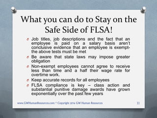 F.U.N. slides Fair Labor Standards Act (FLSA) | PDF