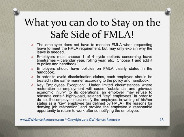 F.U.N. slides Family and Medical Leave Act (FMLA) | PPT