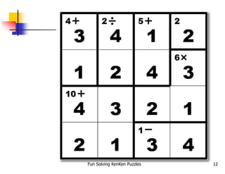 Fun solving ken ken slides | PDF