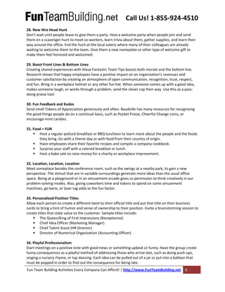 Fun teambuilding dot net 52 ways to have fun at work | PDF