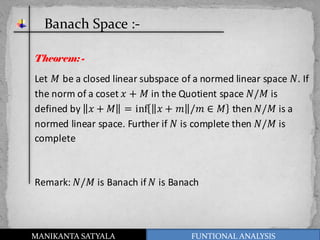 Funtional analysis-BANACH SPACE | PDF