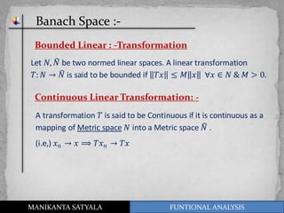 Funtional analysis-BANACH SPACE | PDF