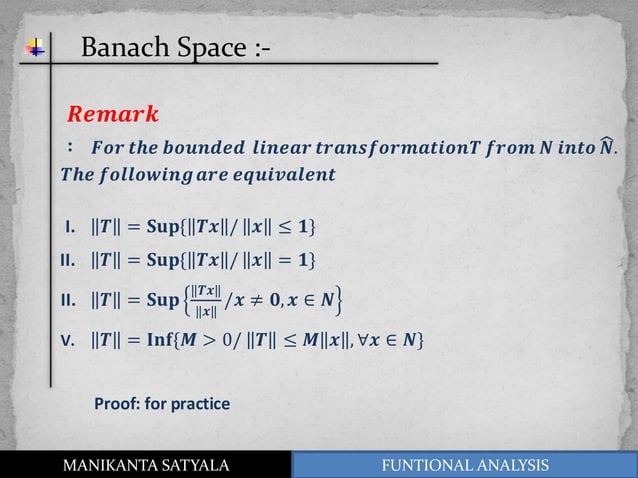 Funtional analysis-BANACH SPACE | PDF