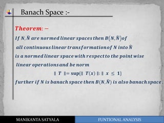Funtional analysis-BANACH SPACE | PDF